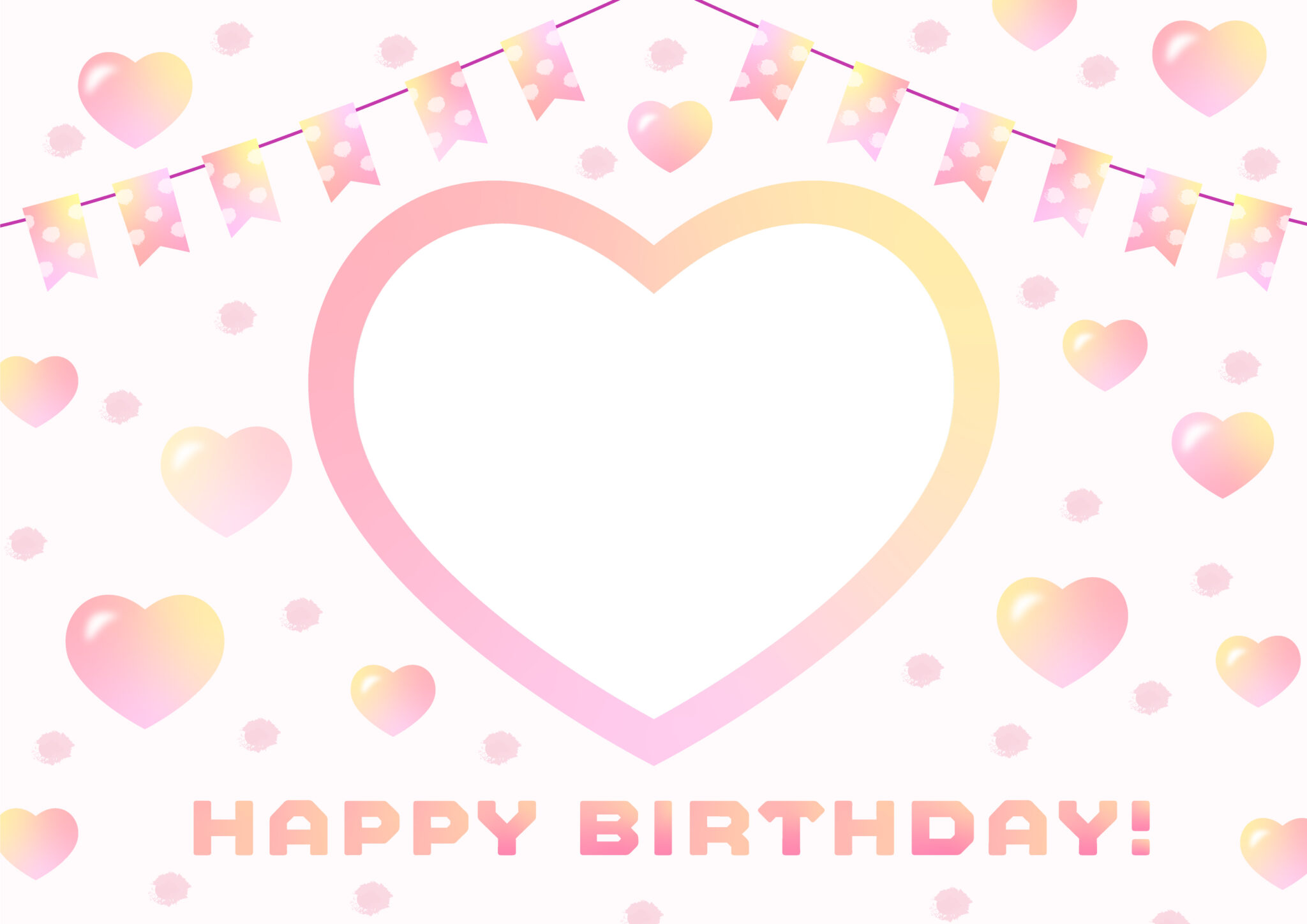 かわいい＆おしゃれなデザインの誕生日（バースデー）カードが使い放題！テンプレートをダウンロード｜イラストボックス「プレミアム」テンプレート